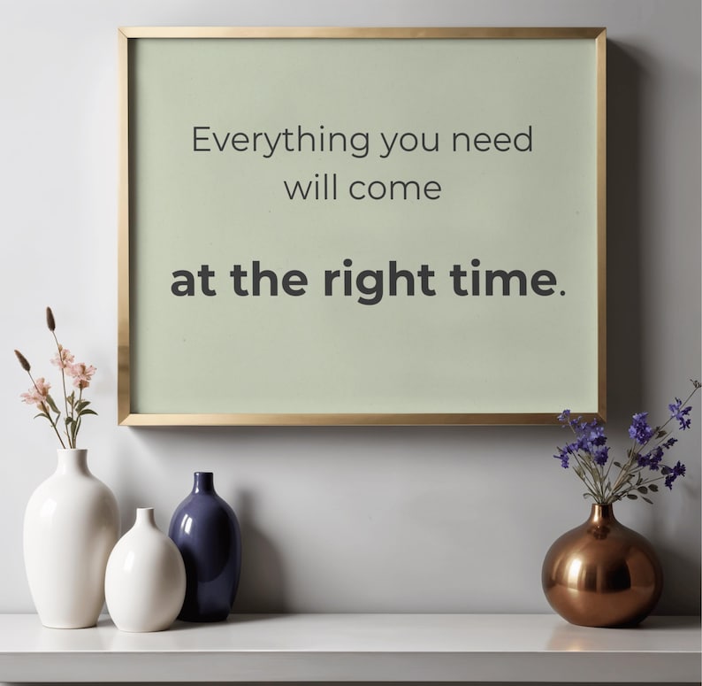 Set of 2 Sage Green Affirmation Posters | Everything You Need Will Come ...