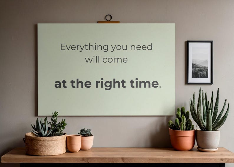 Set of 2 Sage Green Affirmation Posters | Everything You Need Will Come ...