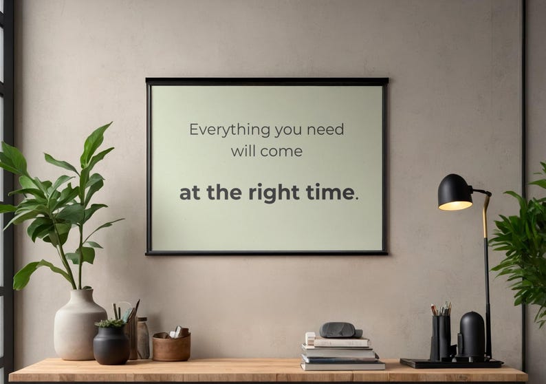 Set of 2 Sage Green Affirmation Posters | Everything You Need Will Come ...