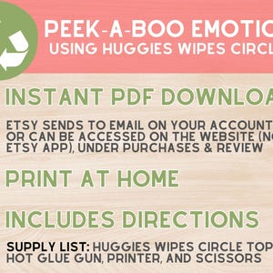 Peek-a-boo Emotions Printable for Huggies Wipes Lids - Etsy