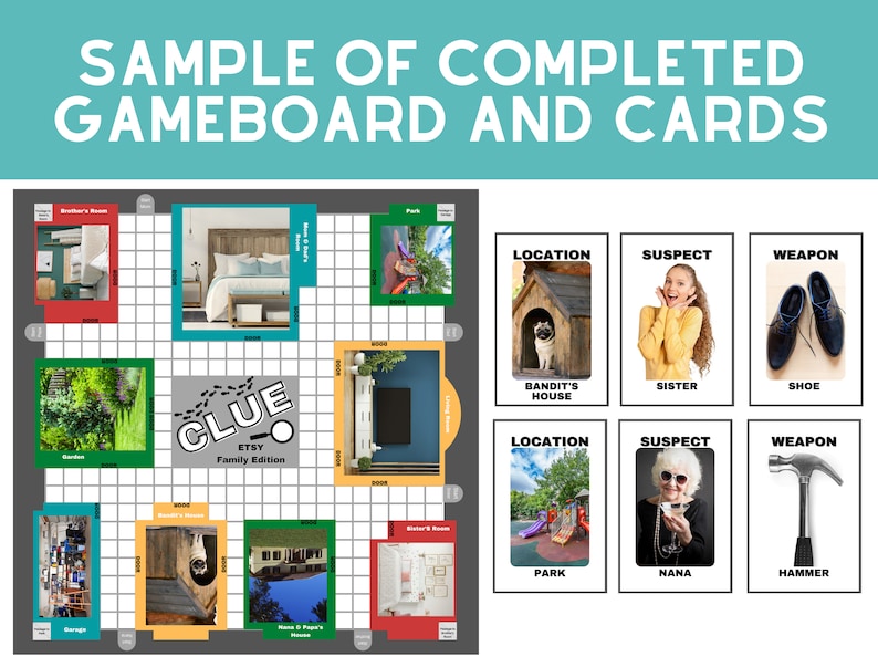 Clue Game Template for Canva | Family Game Night | Personalize | Custom ...