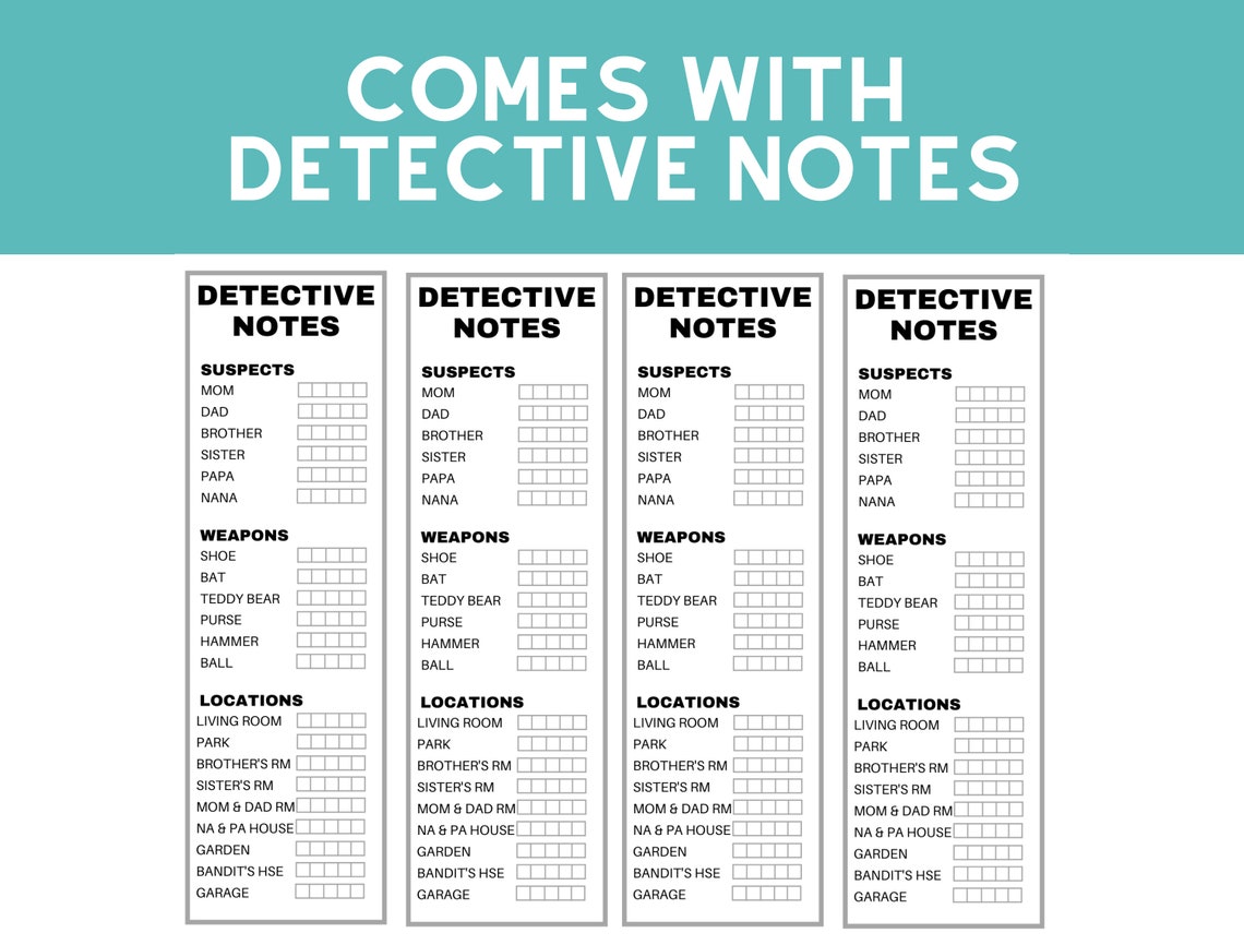 Clue Game Template for Canva Family Game Night Personalize - Etsy Canada