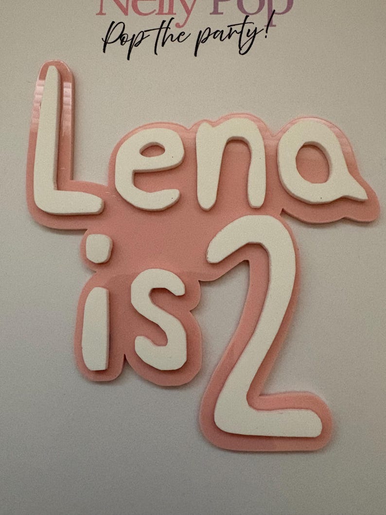 Personalised Peppa Inspired Birthday Cake Name and Age Charm - Etsy