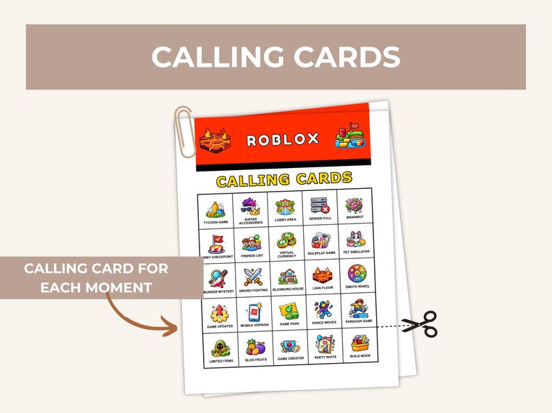 Roblox Bingo Game – 200 Printable Cards With 34 Iconic Moments | Gaming ...