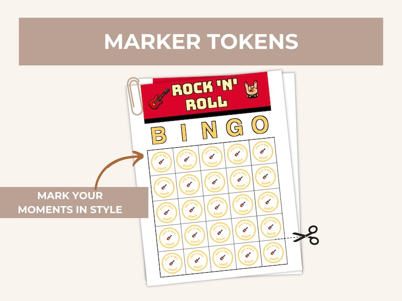 Rock N Roll Music Bingo Printable Game, Throwback Playlist, Nostalgic ...