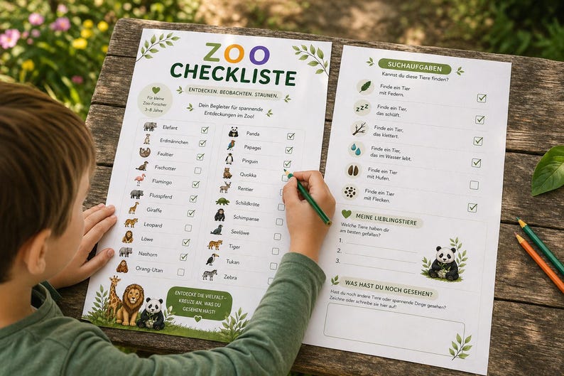 Zoo Checklist for Kids – Printable PDF – Animals to Check off at the ...