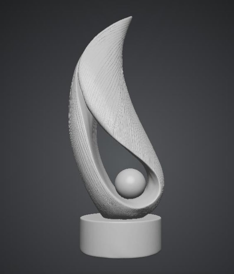 Abstract Sculpture STL File, Modern Spiral Art Statue, Minimalist Decor ...