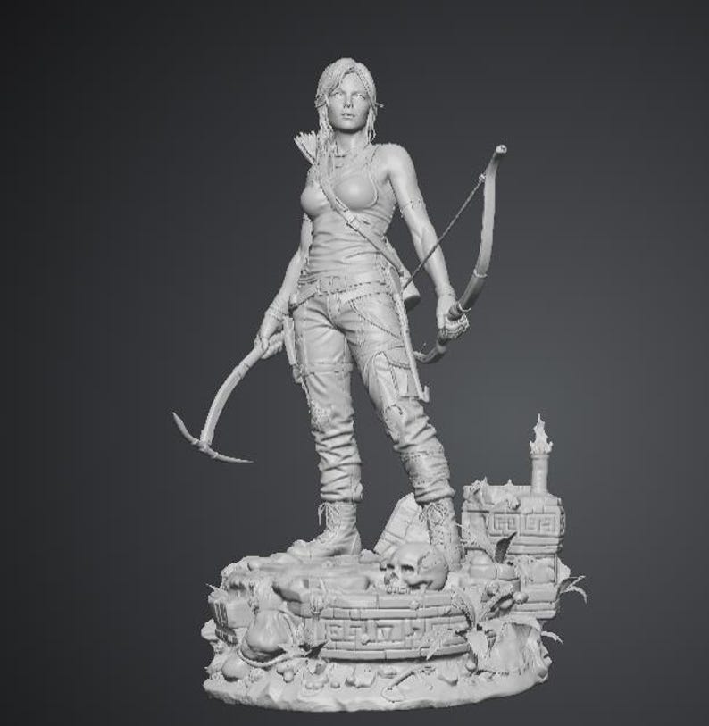 Female Survivor STL File, Tomb Raider Inspired Action Figure (digital ...