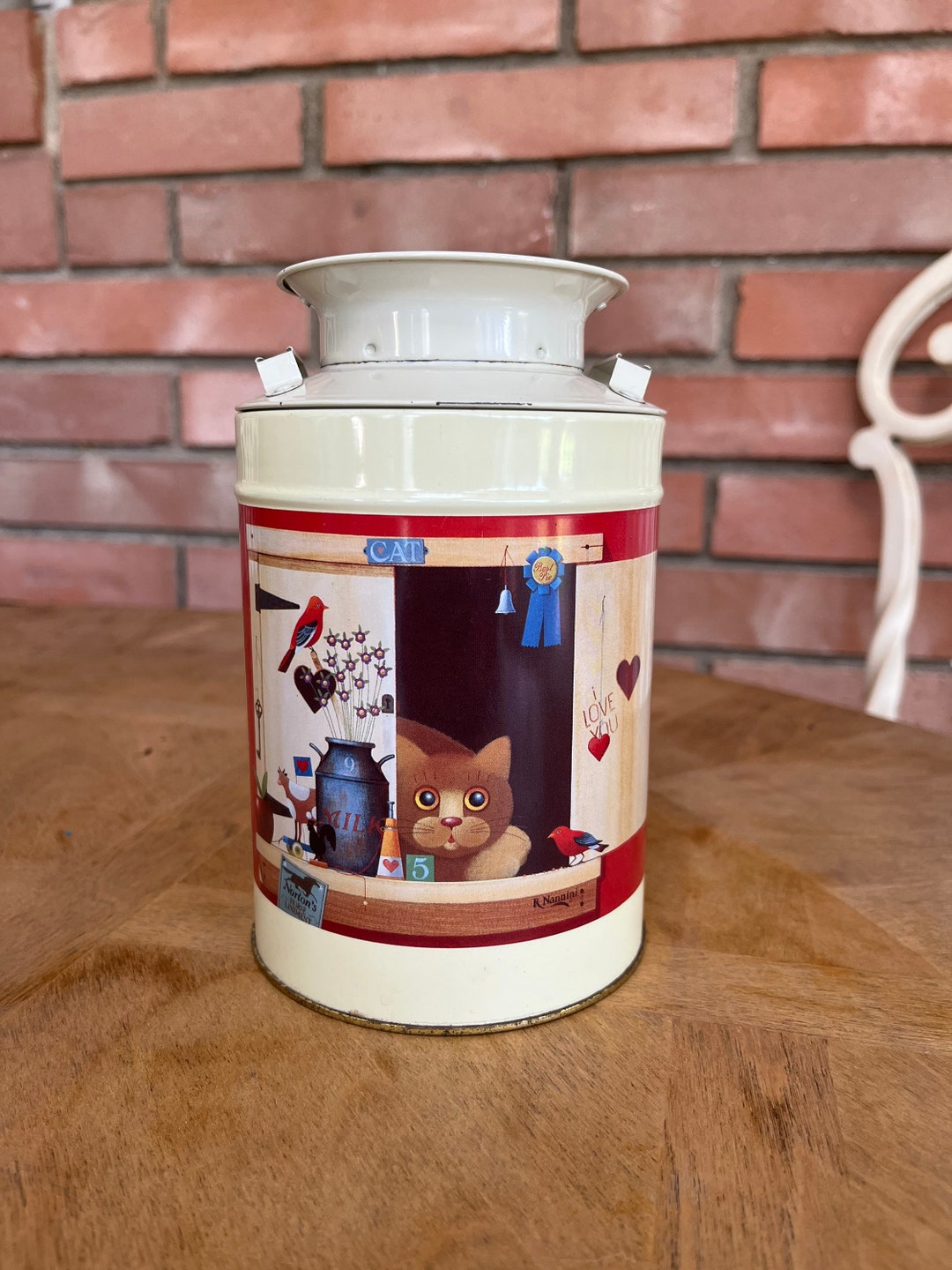 Vintage Milk Jug Tin, Cat Tin, Barnum in the Barn Roger Nannini ...