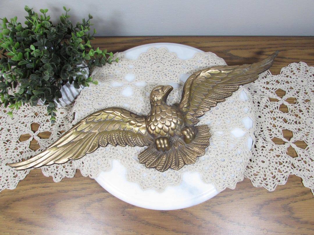 Vintage Antiqued Gold Eagle Wall Hanging Sexton USA - Etsy