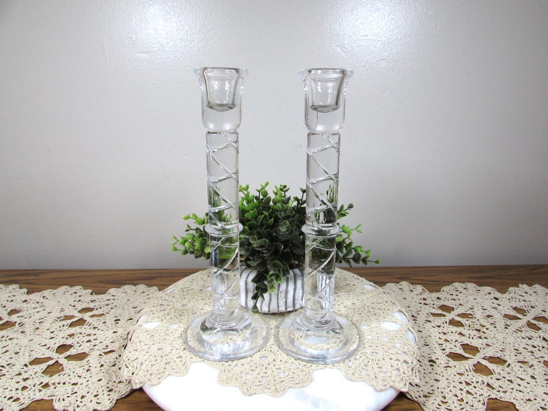 Vintage Toscany Collection 24% Lead Crystal Single Light Candlestick ...
