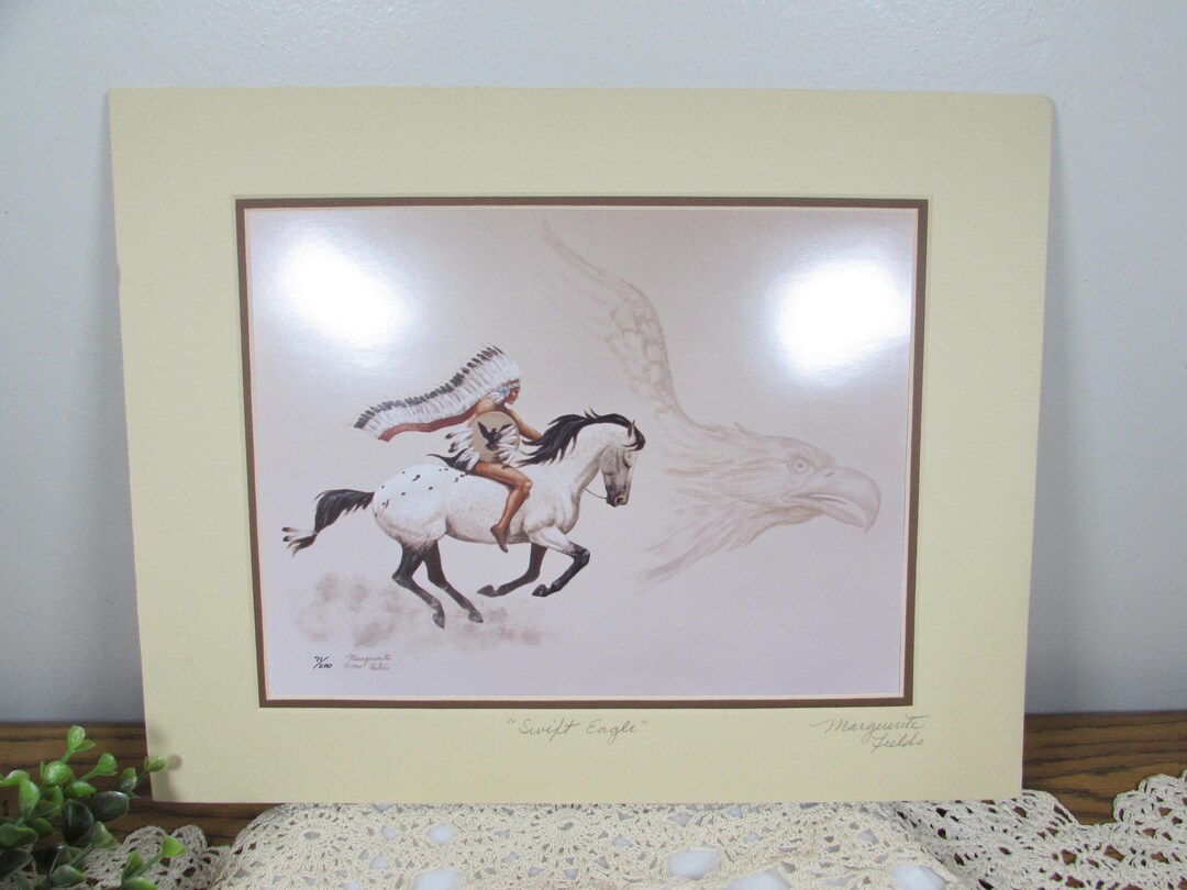 Vintage 1986 "swift Eagle" Signed & Numbered Print by Marguerite Fields ...