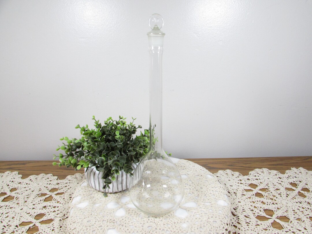 Vintage 500ml Volumetric Flask With Stopper Lab Glass Etched Markings ...