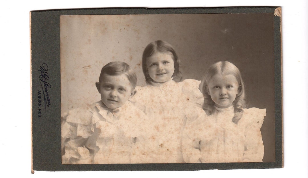 Antique Edwardian Boy Girl Siblings Cabinet Card Photograph B06 - Etsy
