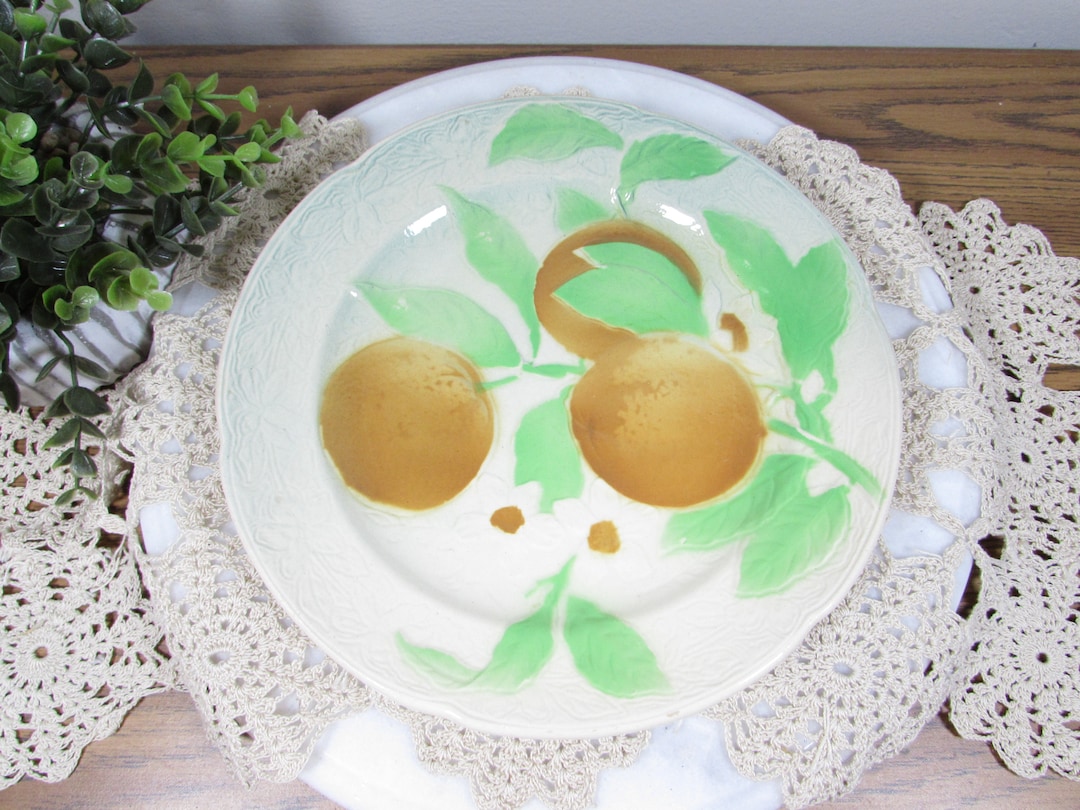 Vintage St Clement Majolica Orange Fruit Plate France 8.5" Ceramic - Etsy