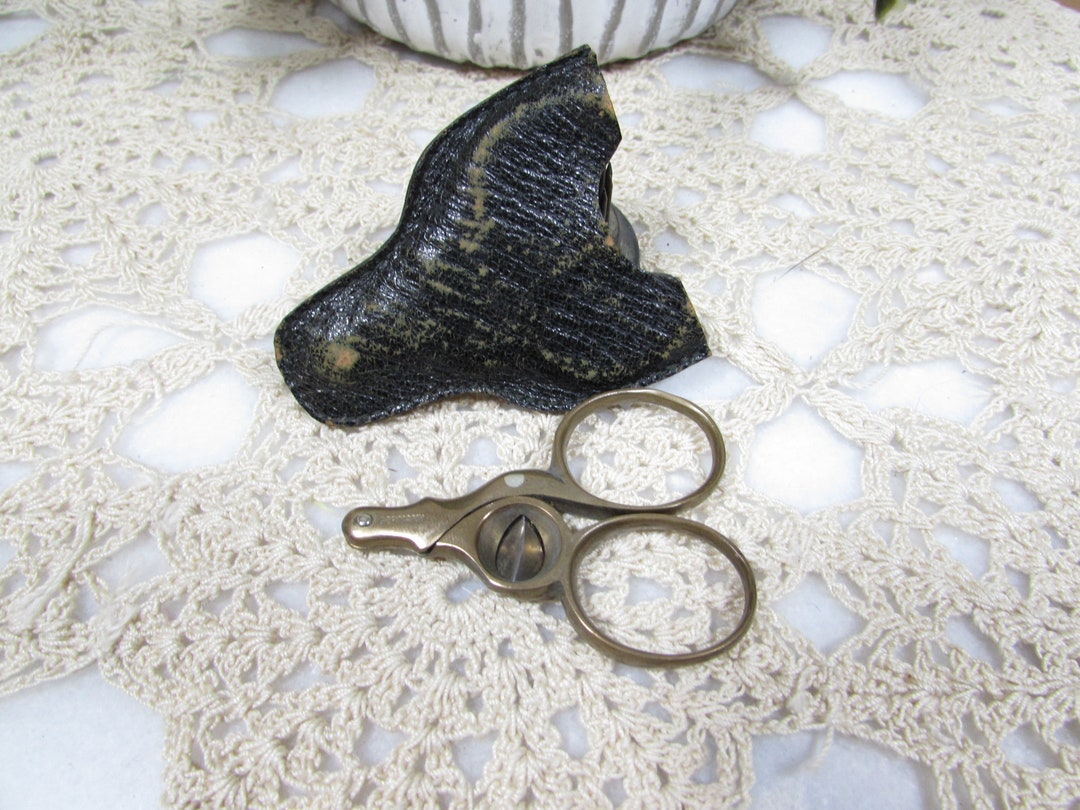 Antique Germany Brass Cigar Cutter Scissors Leather Case - Etsy