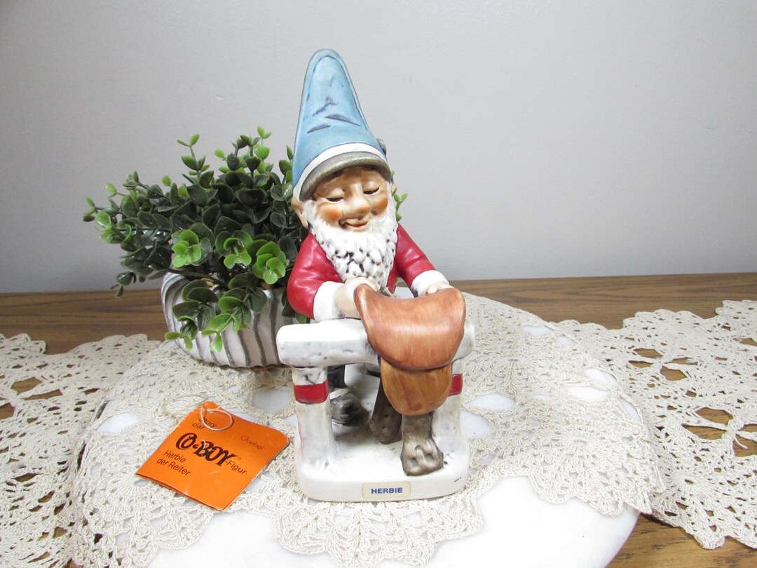 Goebel Co-boy “herbie the Horseman” – 1975 Gnome Figurine W/ Label, 7 ...