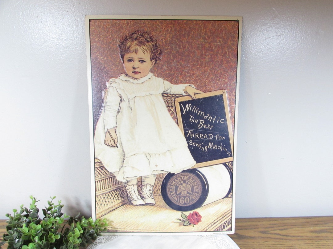 Vintage Willimantic Thread Spool Advertising Tin Sign - Etsy