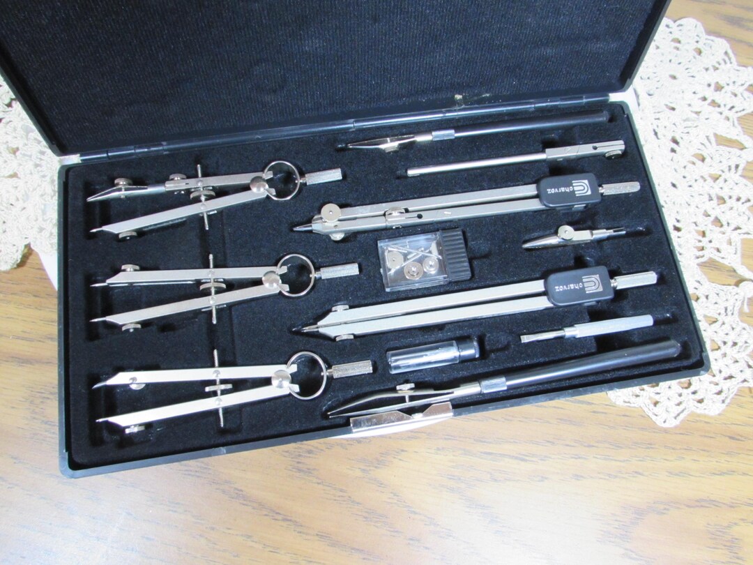 Vintage Charvoz Italy Drafting Instrument Set Compass Drawing Tools - Etsy