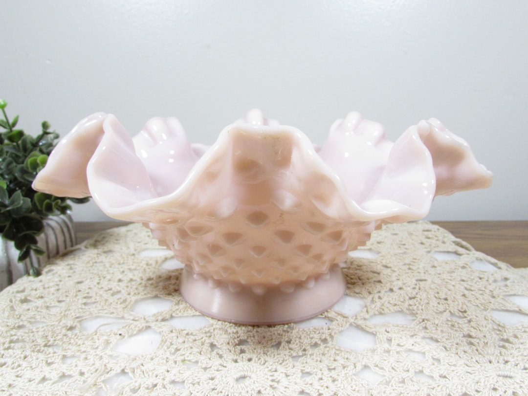 Vintage Fenton Pink Hobnail Epergne Centerpiece Bowl Only - Etsy
