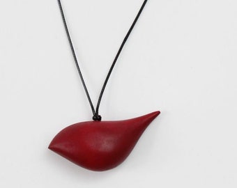 Red Bird Necklace | Etsy