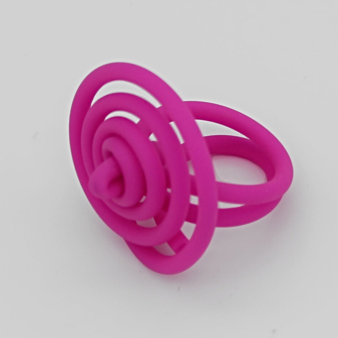 Pink Swirly Ring, Hot Pink Adjustable Ring, Colorful Statement Ring ...