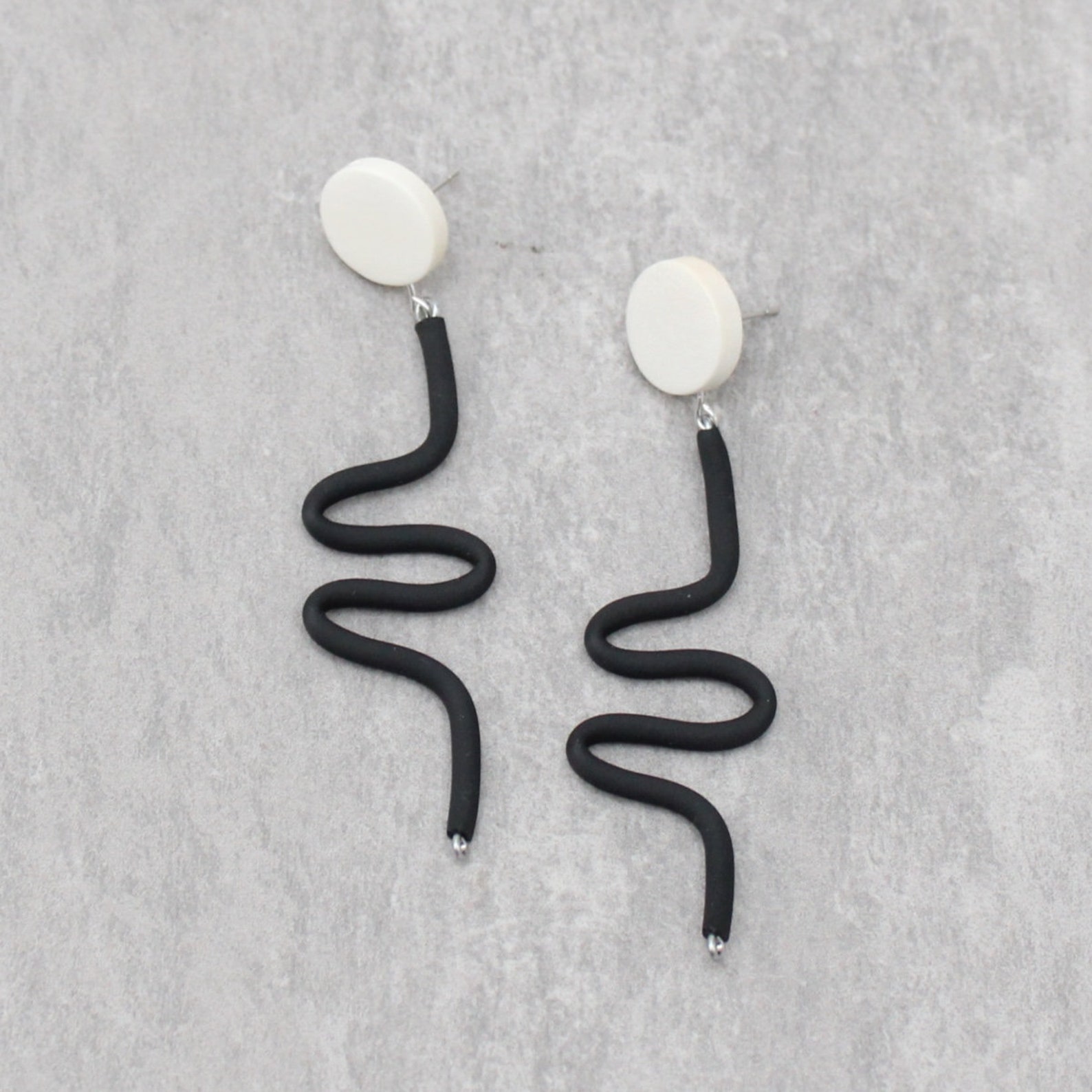 Off White Earrings Wooden Earrings Black Earrings Statement - Etsy