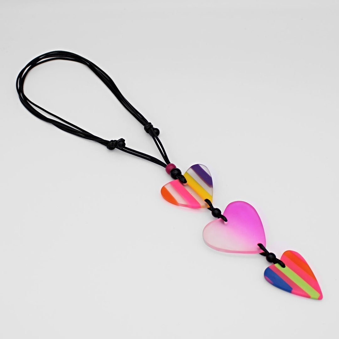 Mariee Bright Heart Pendant, Bright Color Pendant, Adjustable Pendant ...