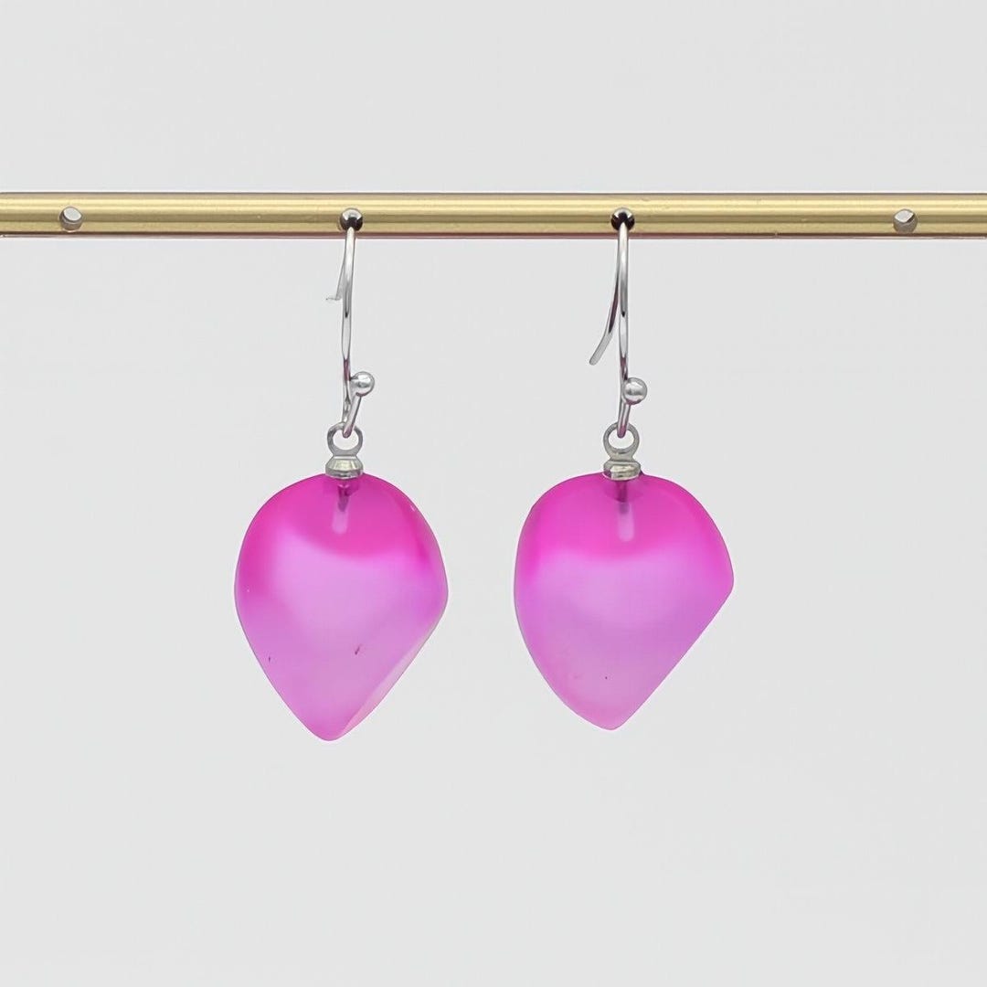 Fuchsia Gem Drop Earring - Etsy