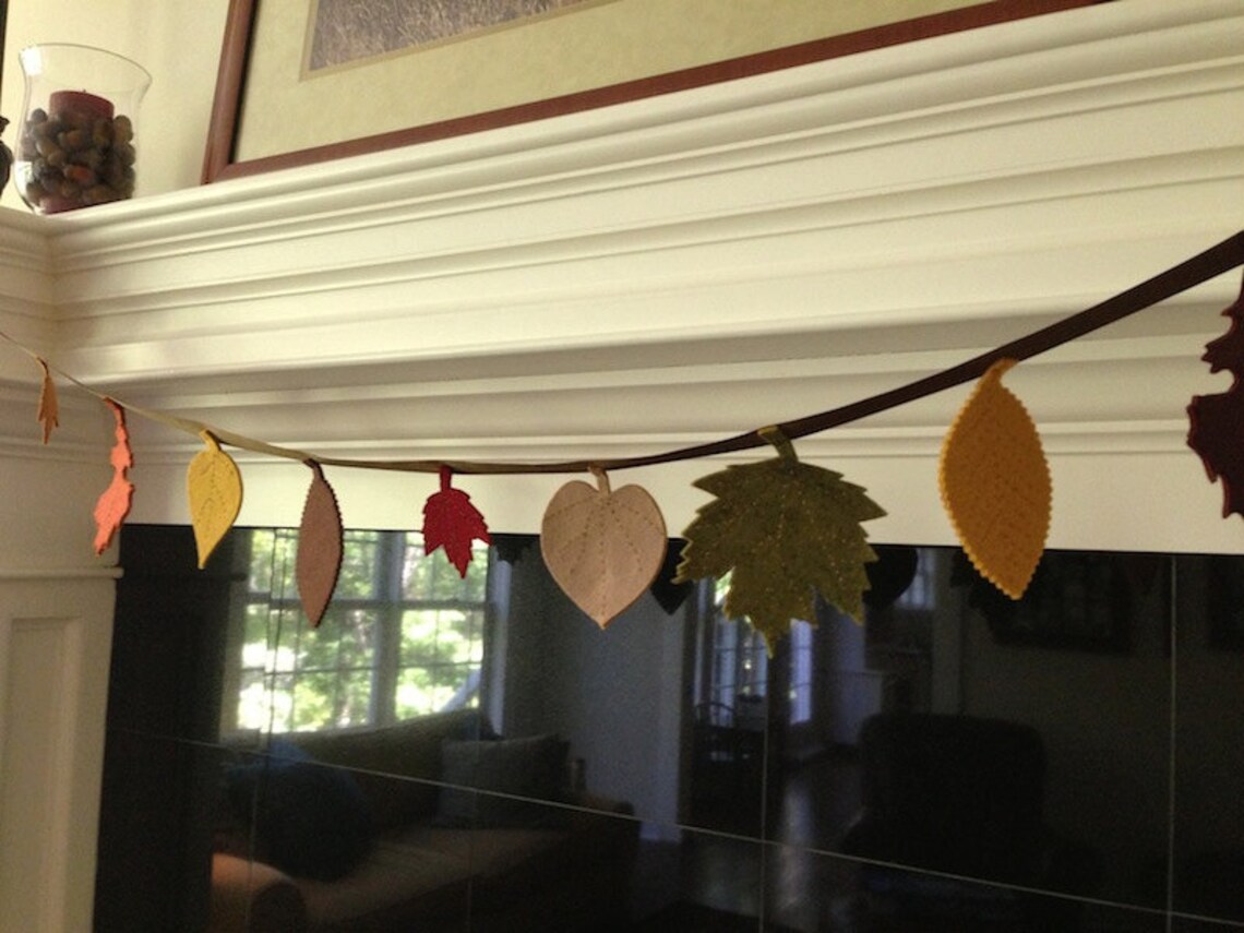 FALL LEAVES PATTERN Pdf Wool Felt Garland Digital - Etsy