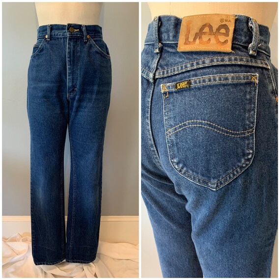 Lee Riders Leather Patch Late 70s High Rise Straight Leg | Etsy