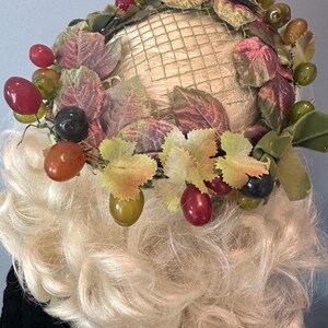 50s Fun Grapes and Vines and Leaves Juliette Cap, Hat - Etsy
