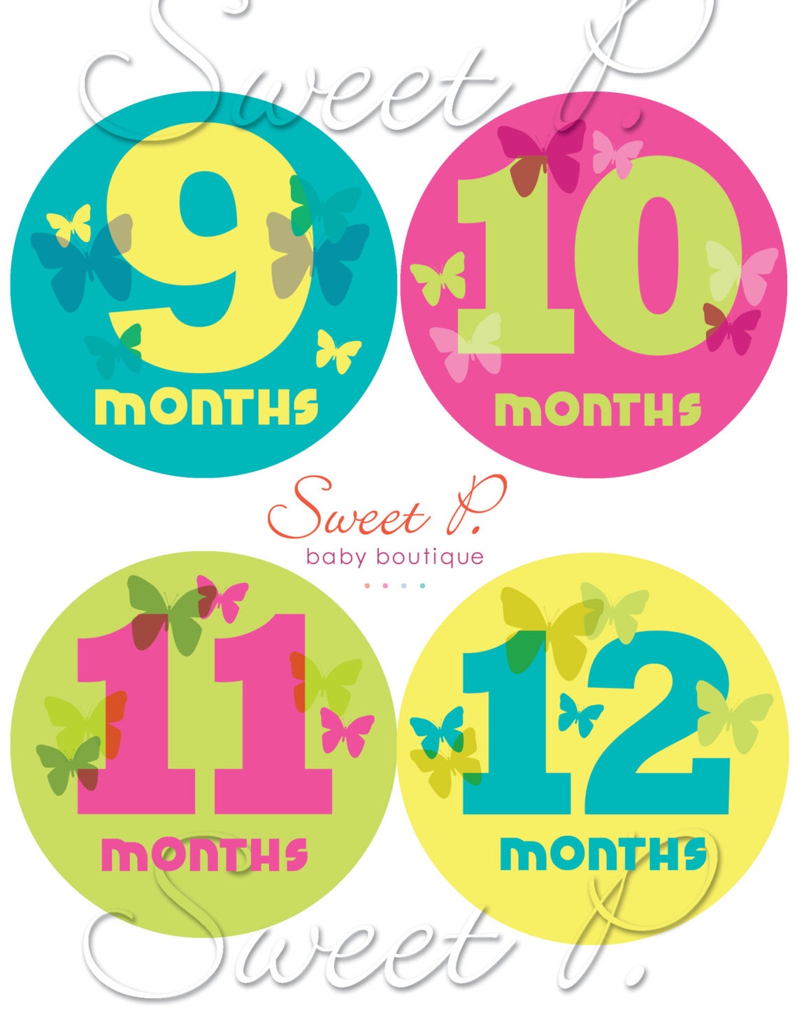 Baby Girl Monthly Stickers: Butterflies Milestone Bodysuit Stickers - Etsy