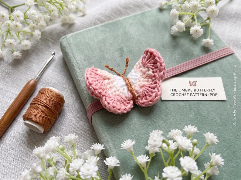 Crochet Butterfly Bookmark Pattern PDF, Elegant Design (instant ...