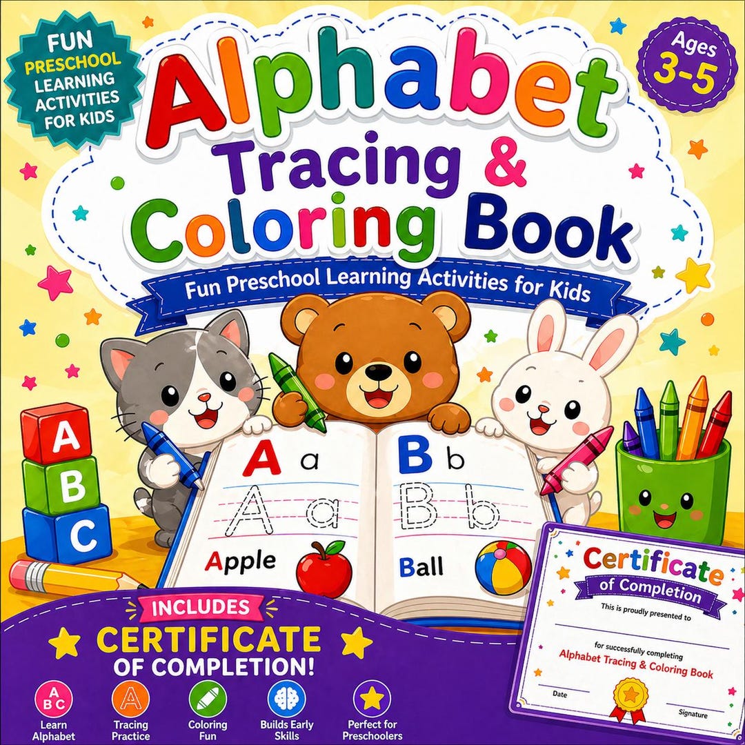 Alphabet Tracing Coloring Book for Preschoolers | ABC Learning ...