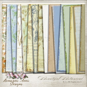 Beautiful Botanical Letter Size Digital Paper Pack, Hybrid, Journal ...