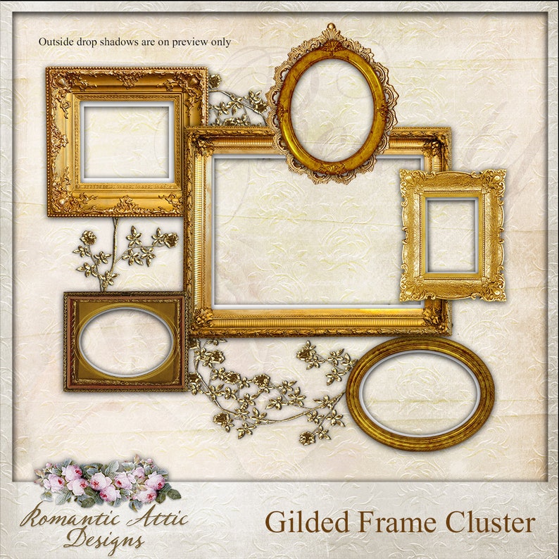 Gilded Frame Cluster, 12x12, Photo Collage Frame, Vintage, Scrapbook ...