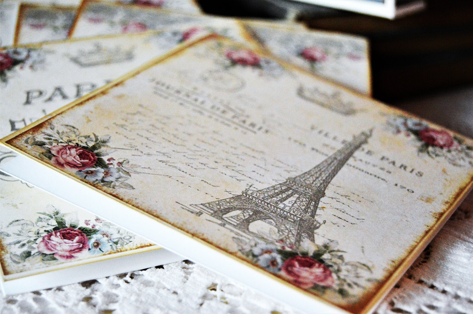 Vintage Paris Paper, Paris Note Card, Blank Cards, French Stationery ...