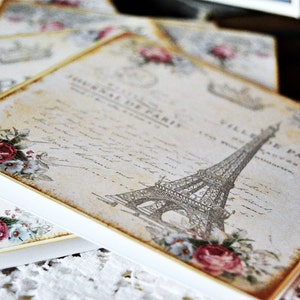 Vintage Paris Paper, Paris Note Card, Blank Cards, French Stationery ...