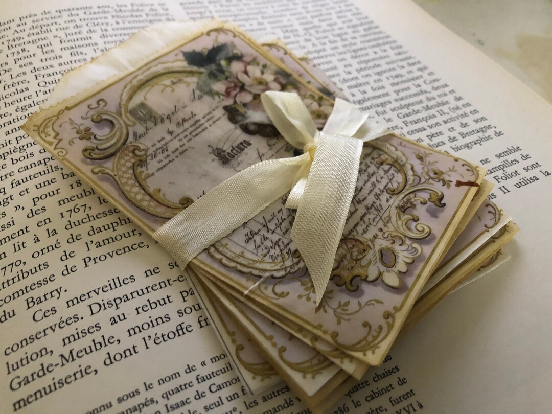 Violet Victorian Favor Bags, Antique Frame, Collage, Vintage, French ...