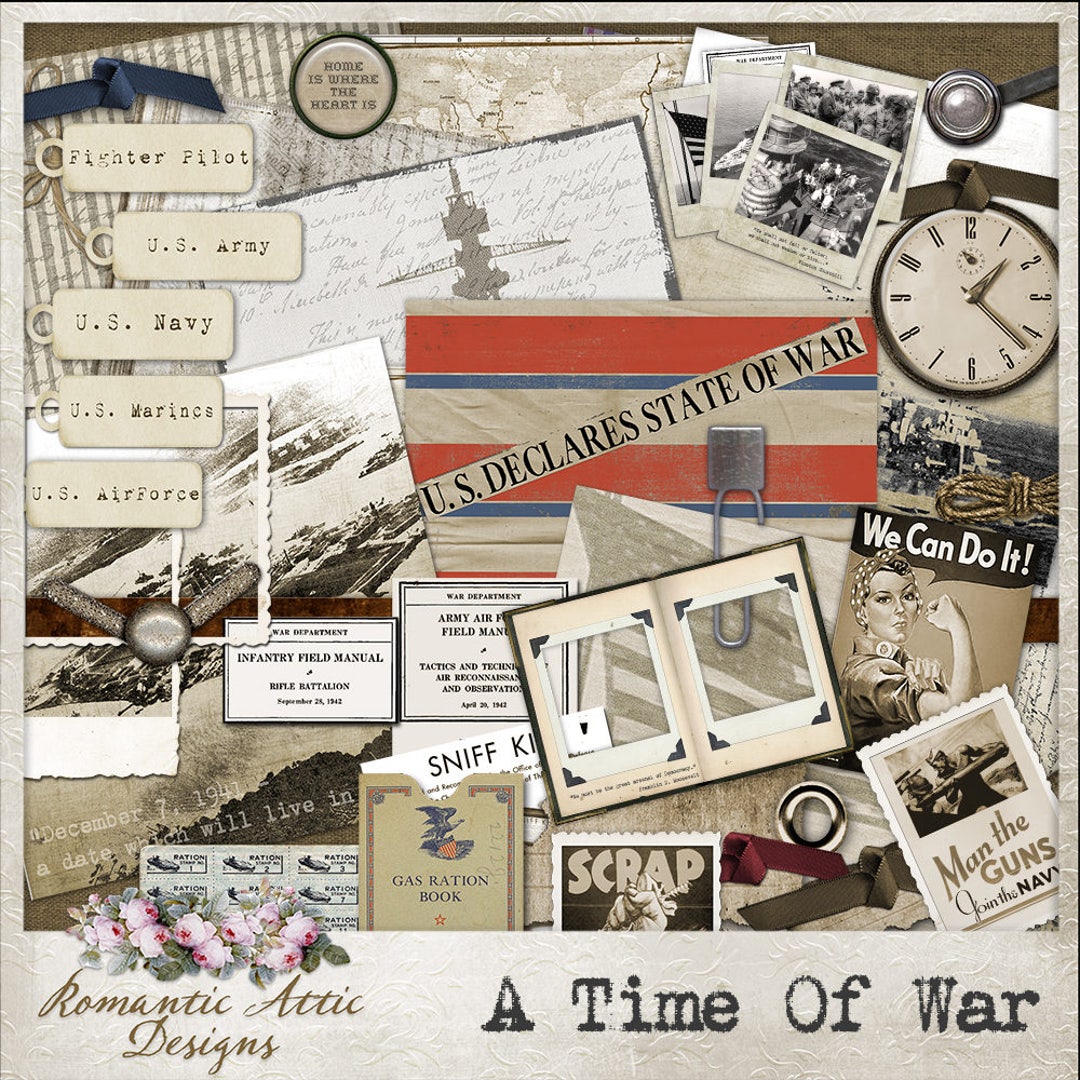 Military | Digital Scrapbook Kit | World War II | Scrapbooking ...