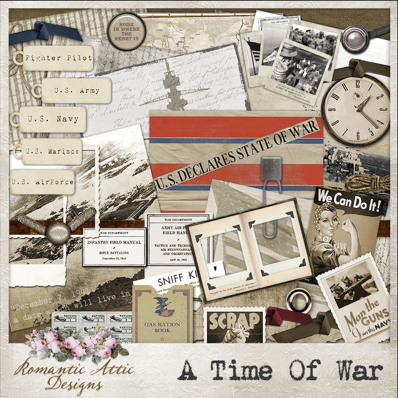 Military | Digital Scrapbook Kit | World War II | Scrapbooking ...