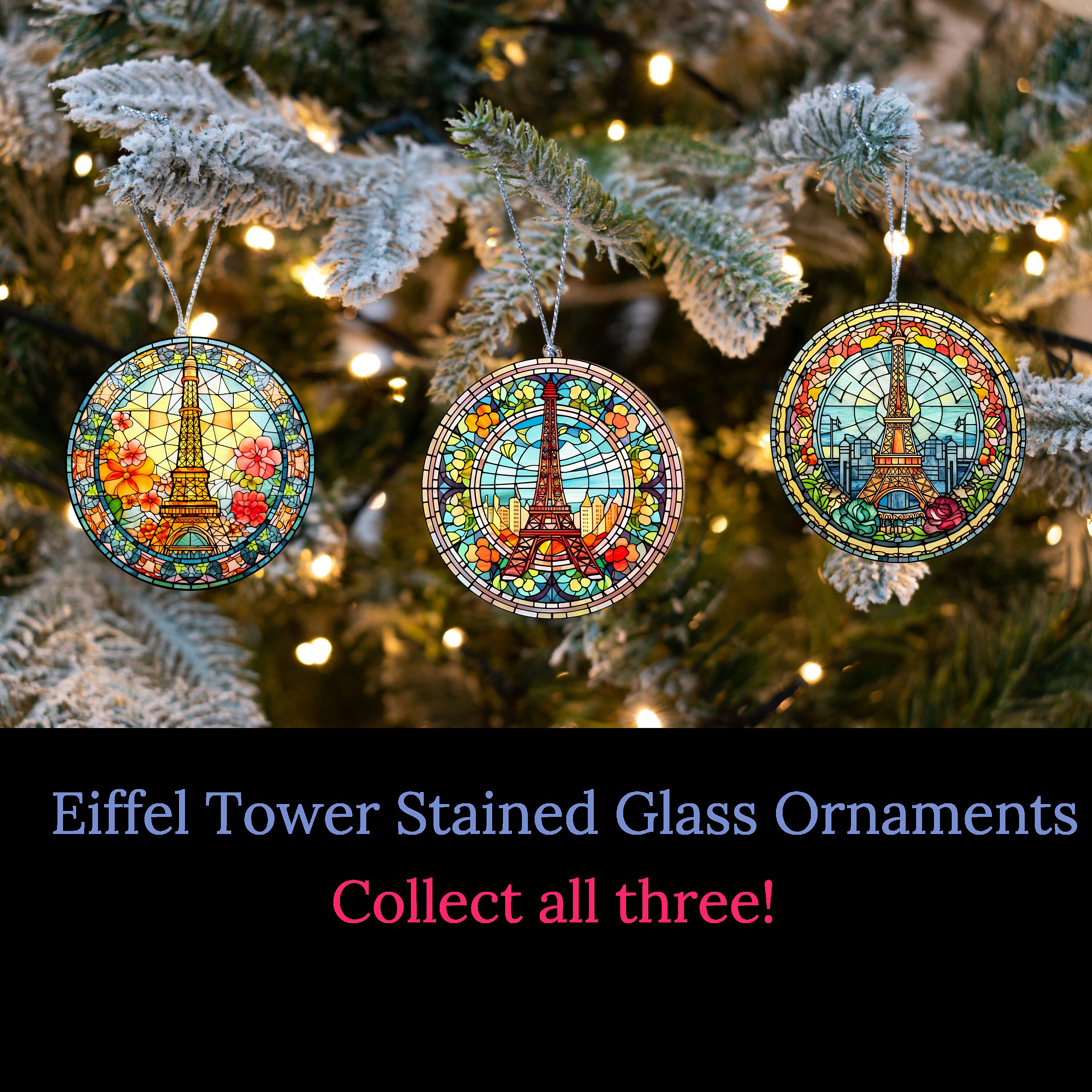 Paris Christmas Tree Ornaments