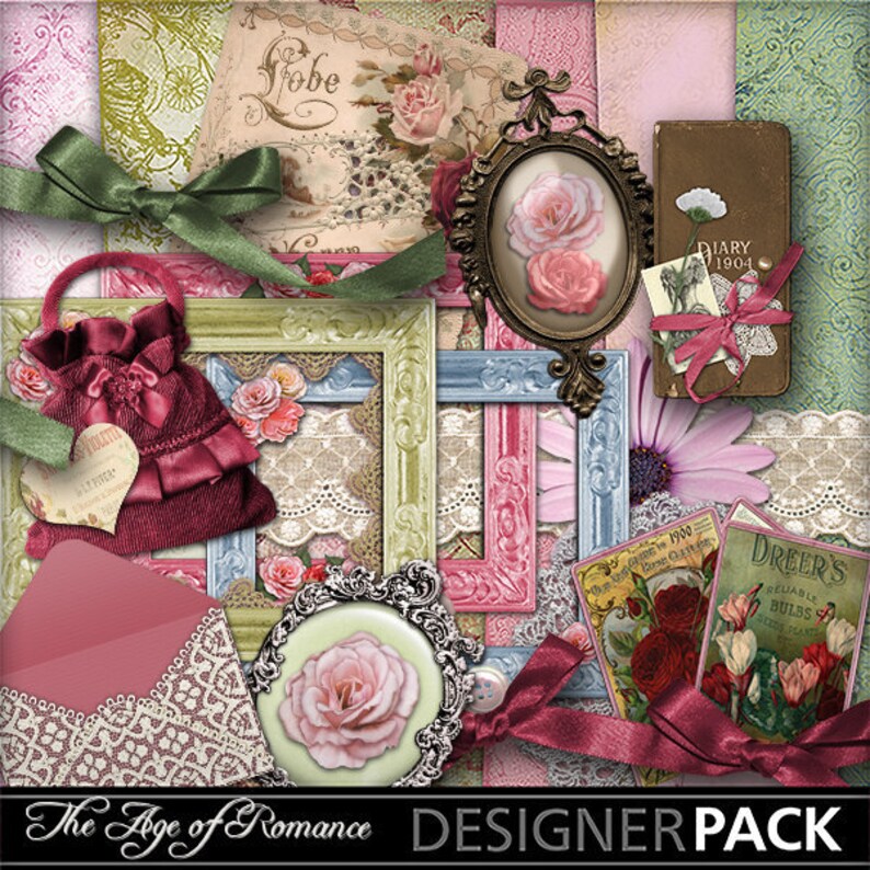 Digital Scrapbook Kit | Vintage | Scrapbooking | Papercraft | Vintage ...