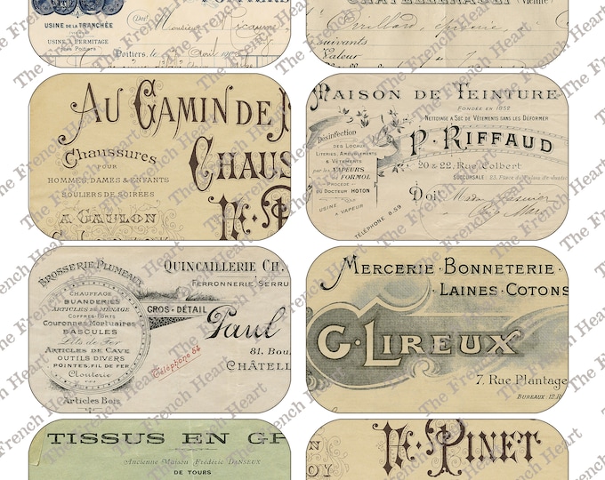 French Invoice Altoid Tin Printable Altered Collage - Etsy