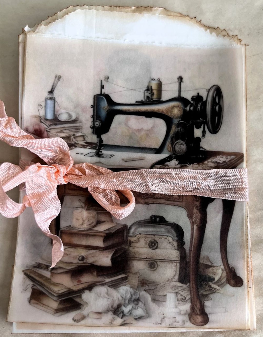 Vintage Sewing Room Decorative Glassine Bags, Sewing Notions, Antique ...