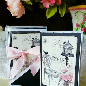 Vintage Paris Note Card Set, Blank Note Card, Gift for Francophile ...