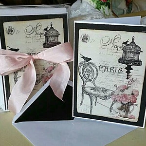 Vintage Paris Note Card Set, Blank Note Card, Gift for Francophile ...