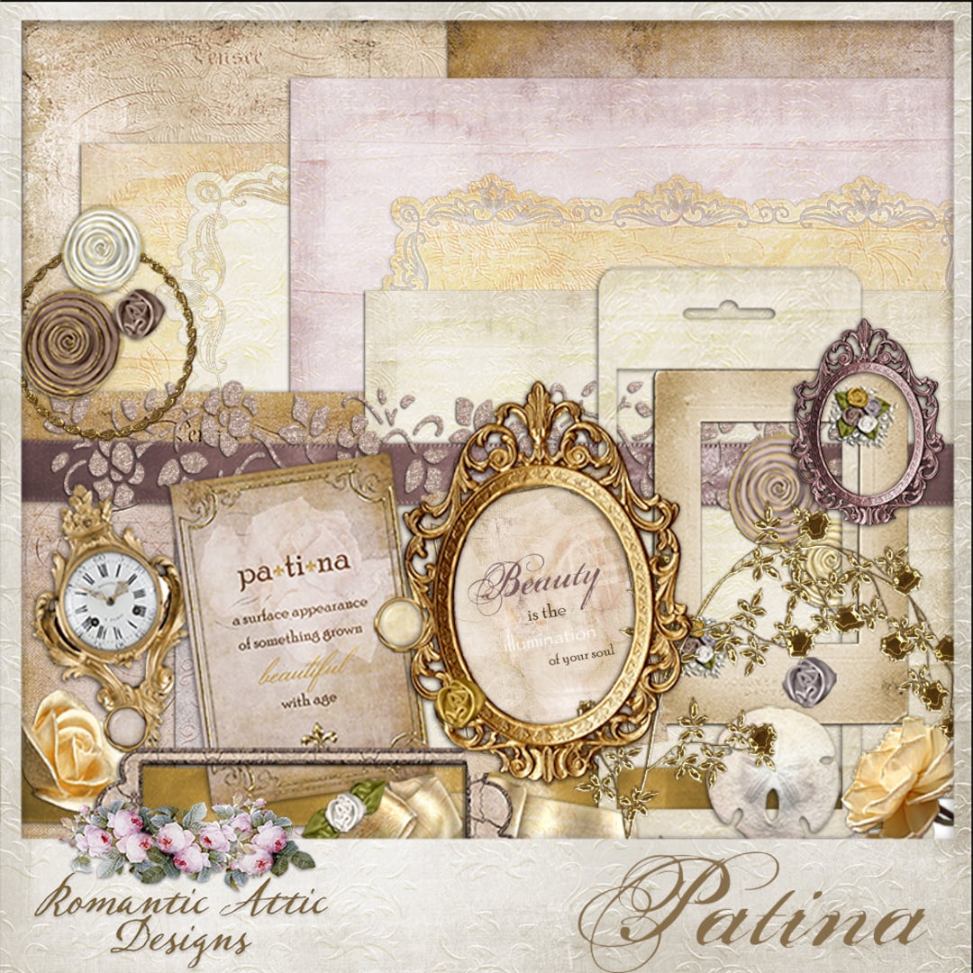 Patina Digital Scrapbook Kit | Scrapbooking | Papercraft | Printable ...