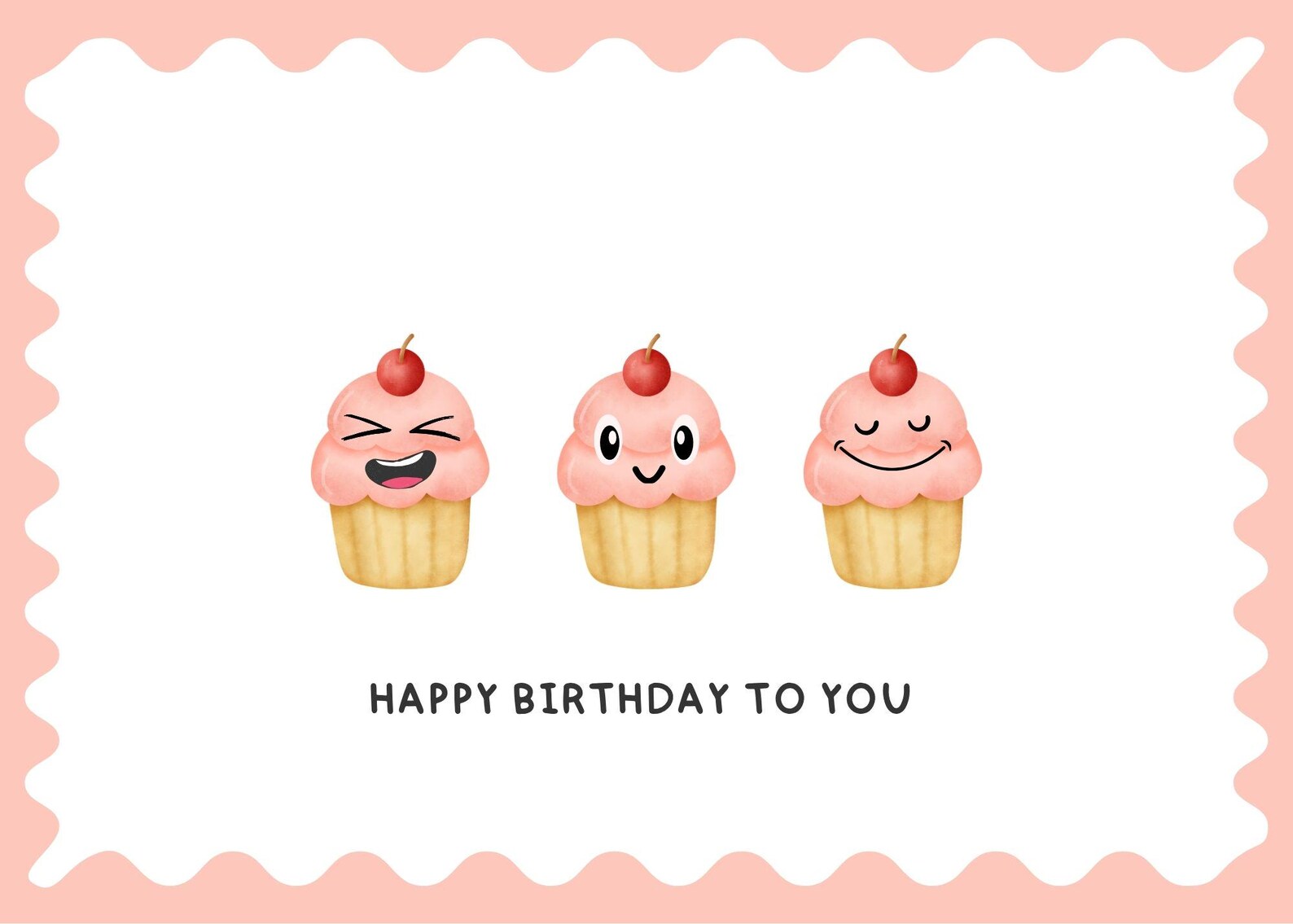 Happy Birthday to You | Cupcake Birthday Card | Printable Kawaii Fun ...